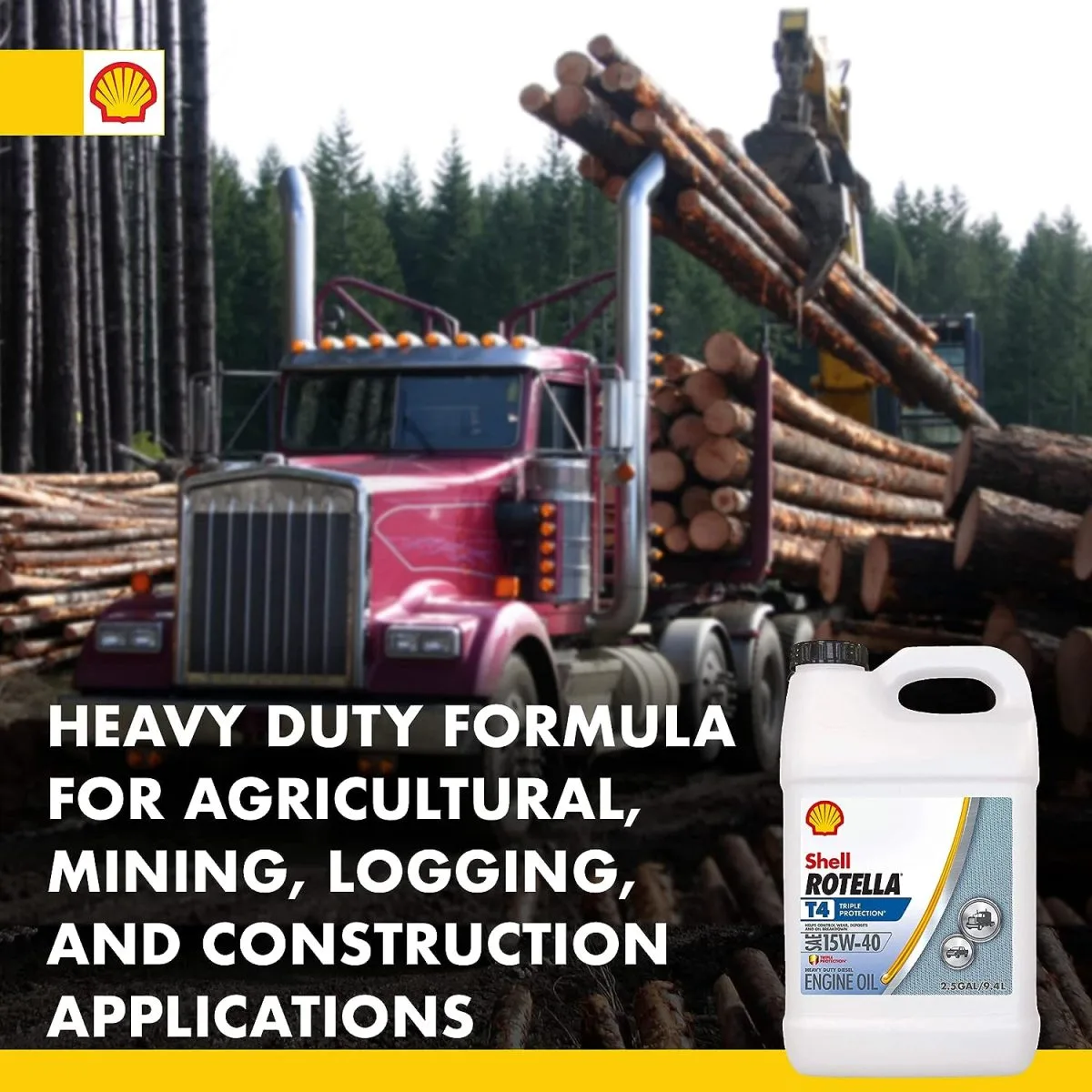 Shell Rotella T4 Triple Protection Conventional 15W-40 Diesel Engine ...