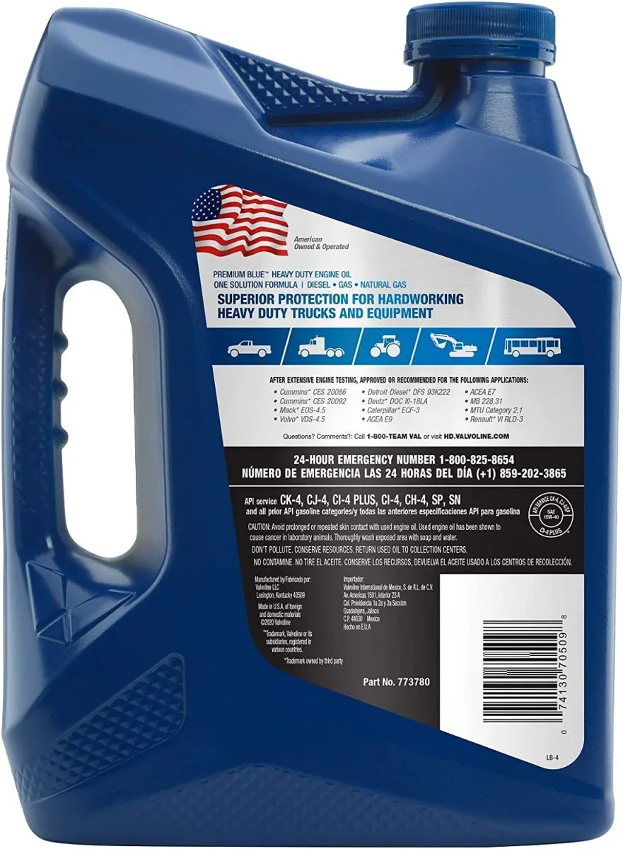 Valvoline Premium Blue 8600 ES 15W-40 Conventional Heavy Duty Engine ...