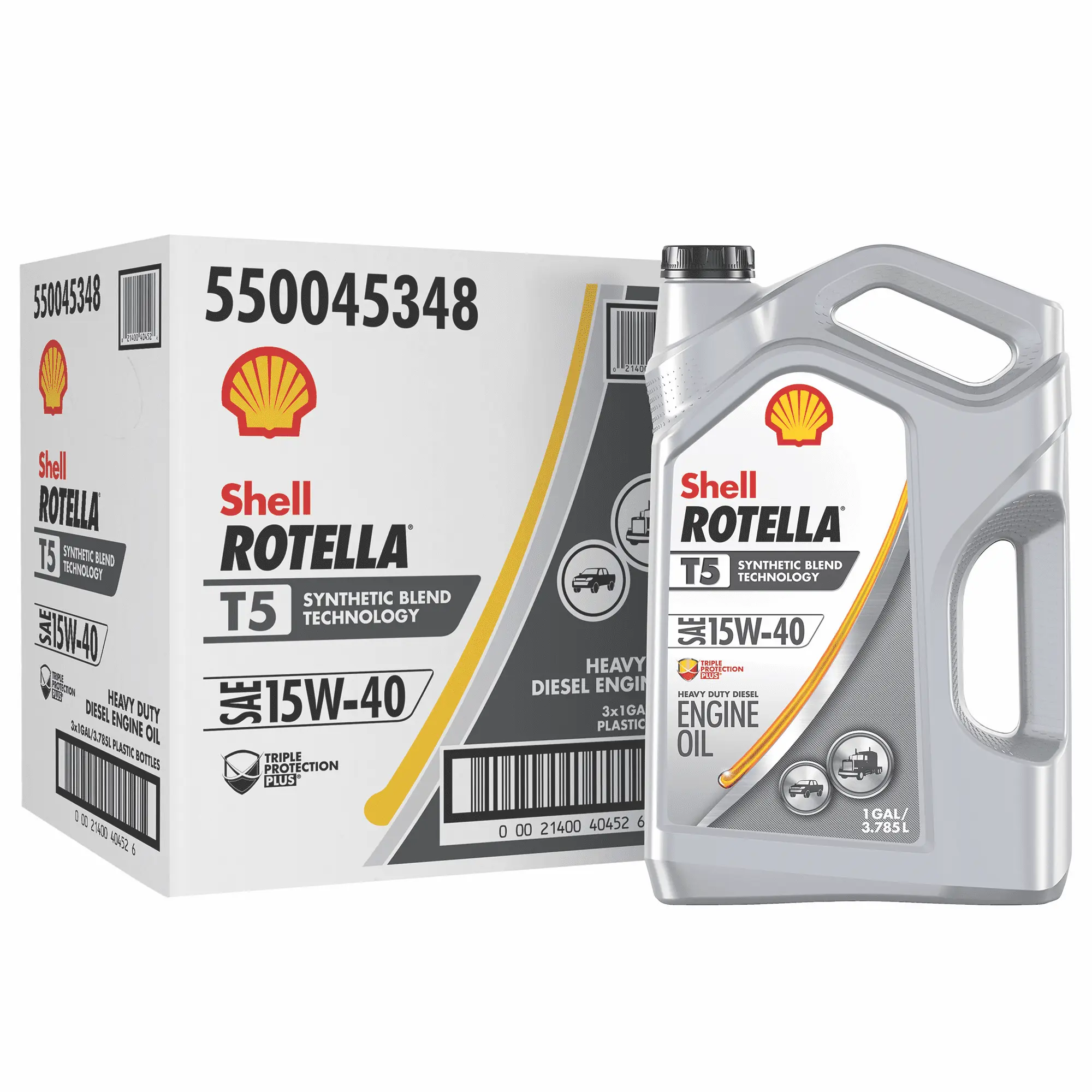 Shell Rotella T5 Synthetic Blend 15W-40 Diesel Engine Oil, 1 Gallon, 3 ...